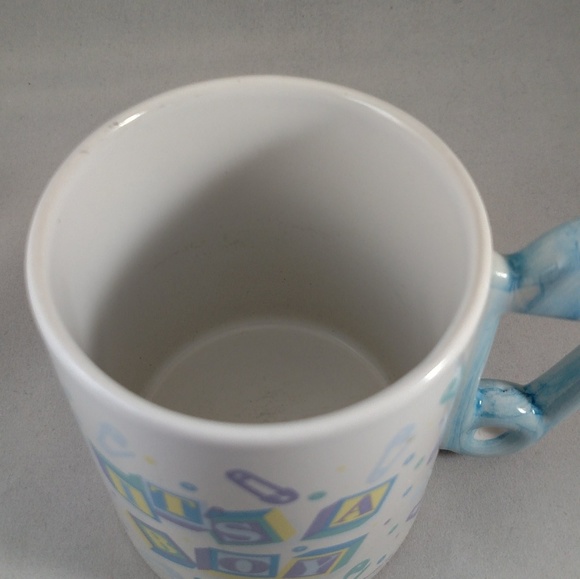 Dining | Vintage Baby Boy Mug With Retro Diaper Pin Handle | Poshmark